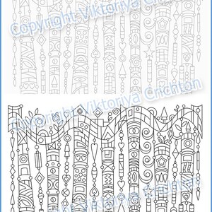 Coloring Page 44, Zen Dangles. Zentangle Coloring Antistress, a ...