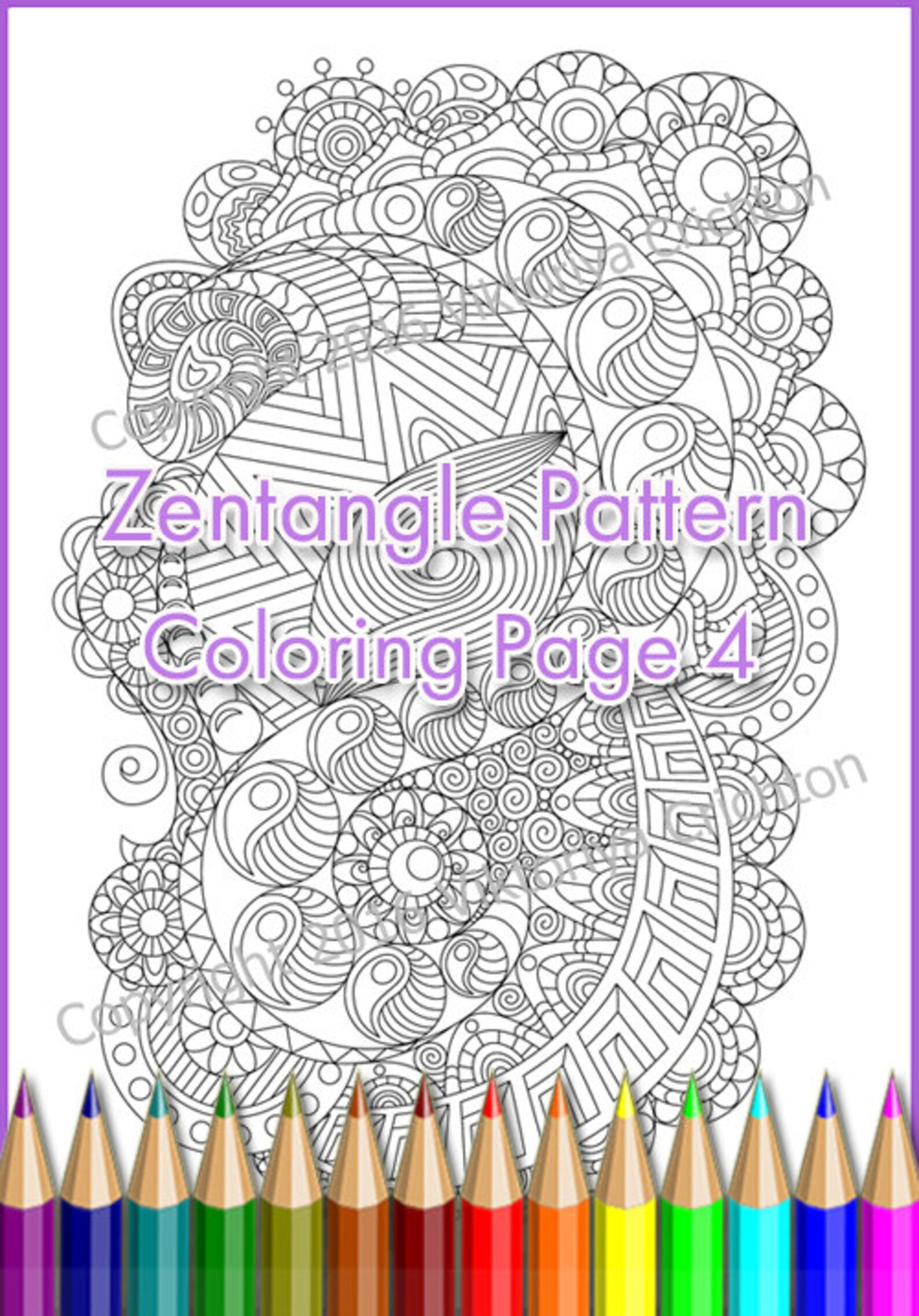 Coloring Page 4 Zentangle for Adult Printable Zentangle - Etsy