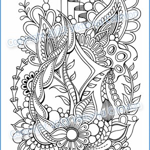 Coloring Page 24 Zentangle Flowers for Adults, Printable Graphic ...