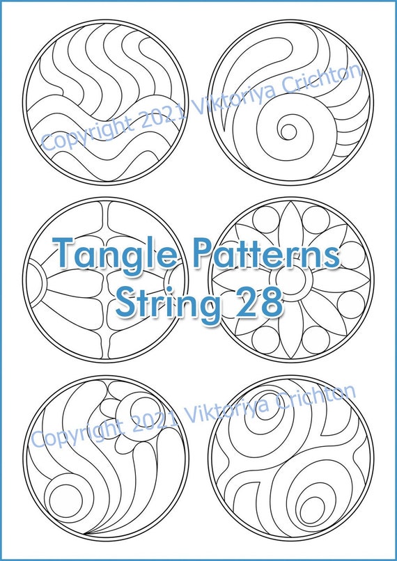 Strings for Drawing Zentangles_28. Zentangle Circle Starter - Etsy