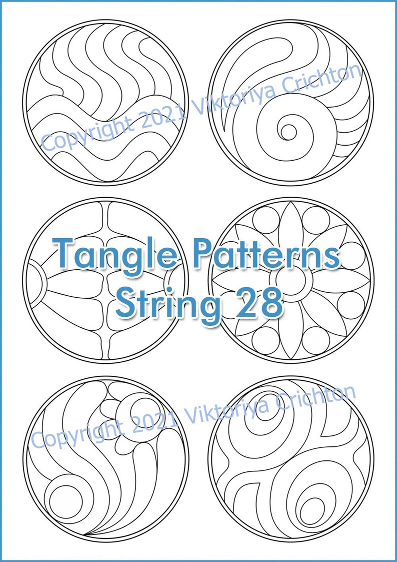 Strings for Drawing Zentangles_28. Zentangle Circle Starter - Etsy