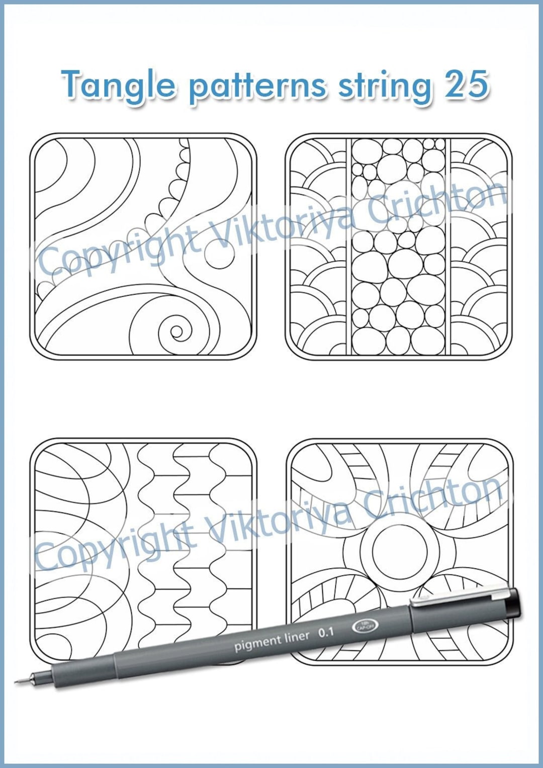 Zentangles Strings for Drawing Patterns 25. Tangle Pattern Printable String, Jpeg, PDF. - Etsy