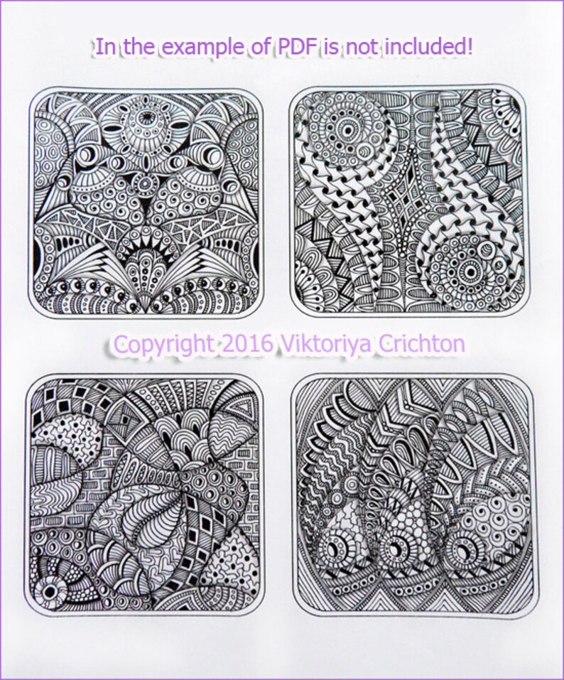 Strings for drawing zentangles 6. Tangle pattern printable | Etsy
