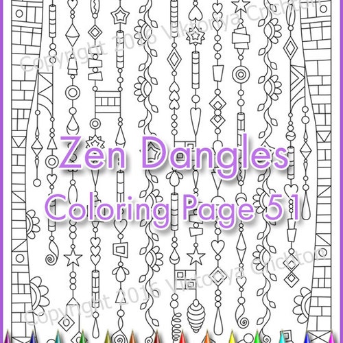 Coloring Page 51 Zen Dangles Doodle Zenspirations Zendoodle - Etsy