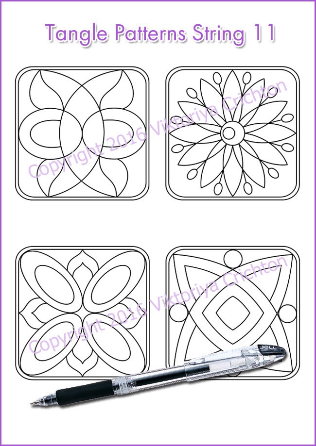 Strings for Drawing Zentangles_11. Zentangle Starter Pages. - Etsy