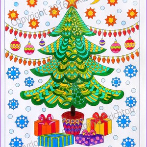 Coloring Page 33 Zentangle Winter merry Christmas | Etsy