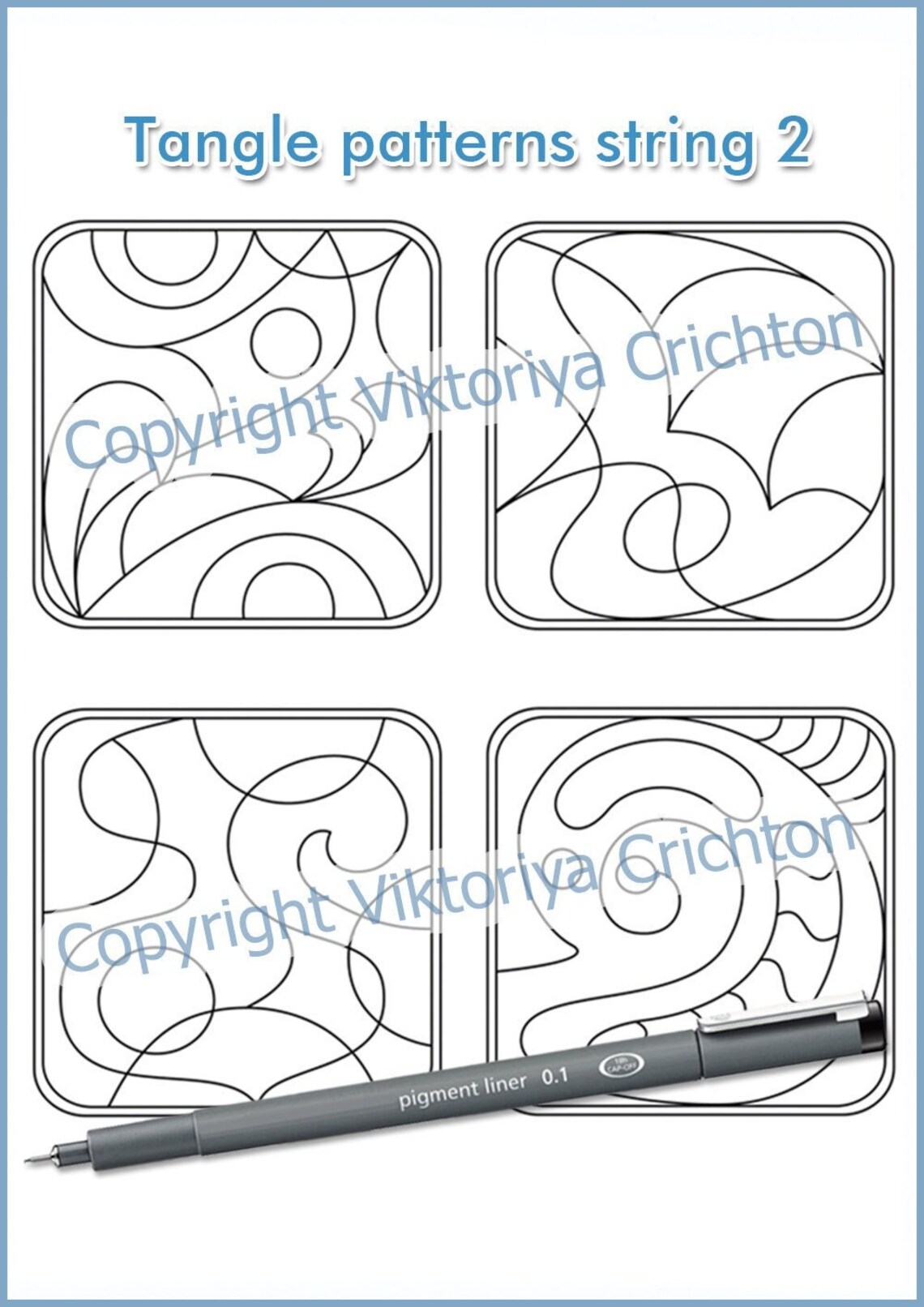 Strings for Drawing Zentangles 2. Tangle Pattern Printable String, Jpeg ...