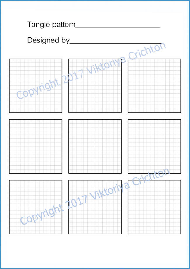 Organizer-template for Drawing Zentangle Patterns, Step-by-step Drawing ...