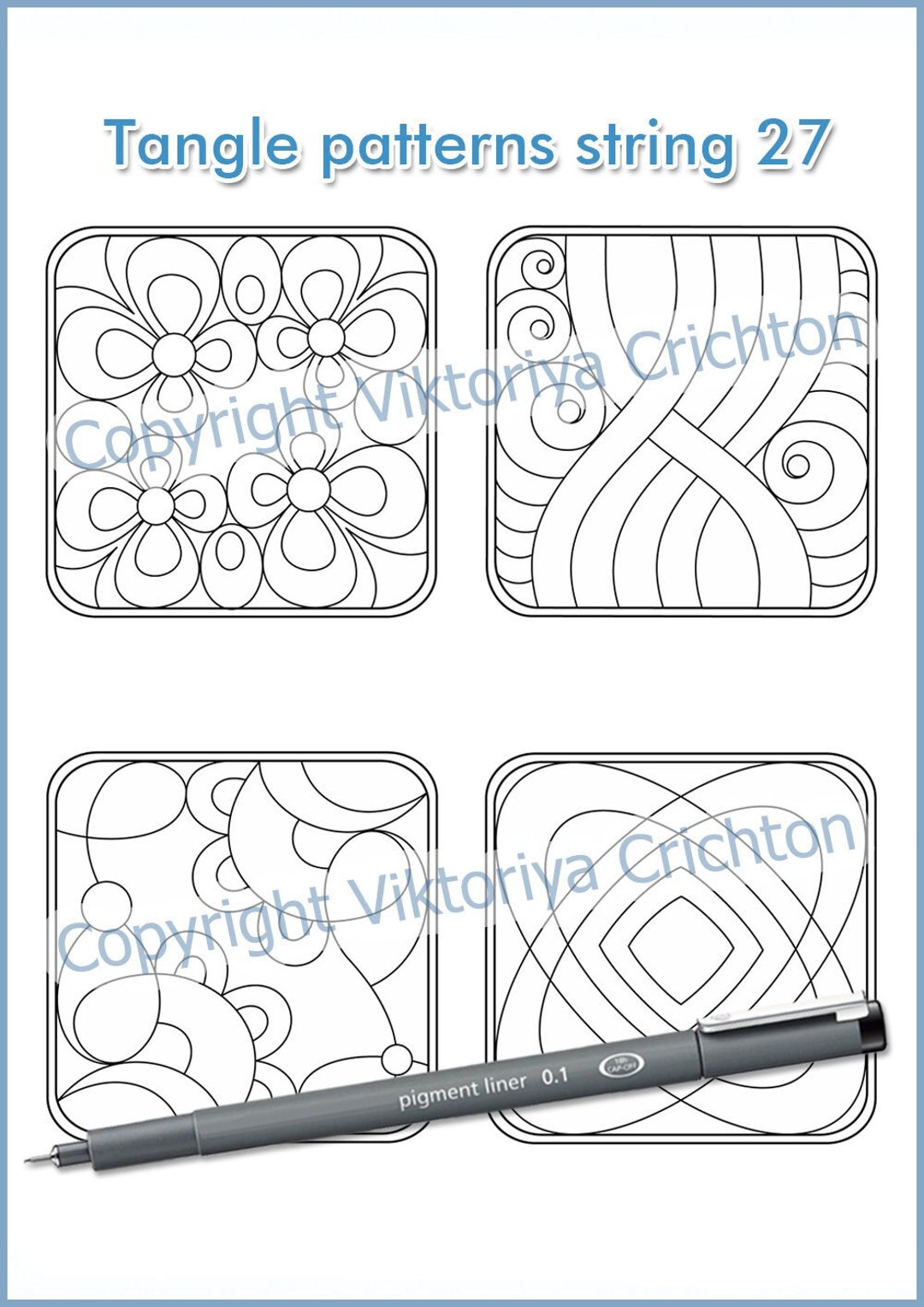 Zentangles Strings 27 for Drawing Patterns. Tangle Pattern Printable String, Jpeg, PDF. - Etsy