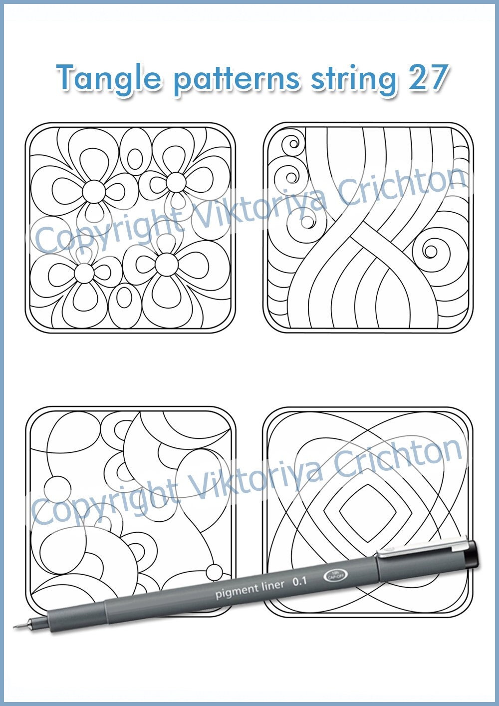 Zentangles Strings 27 for Drawing Patterns. Tangle Pattern Printable ...