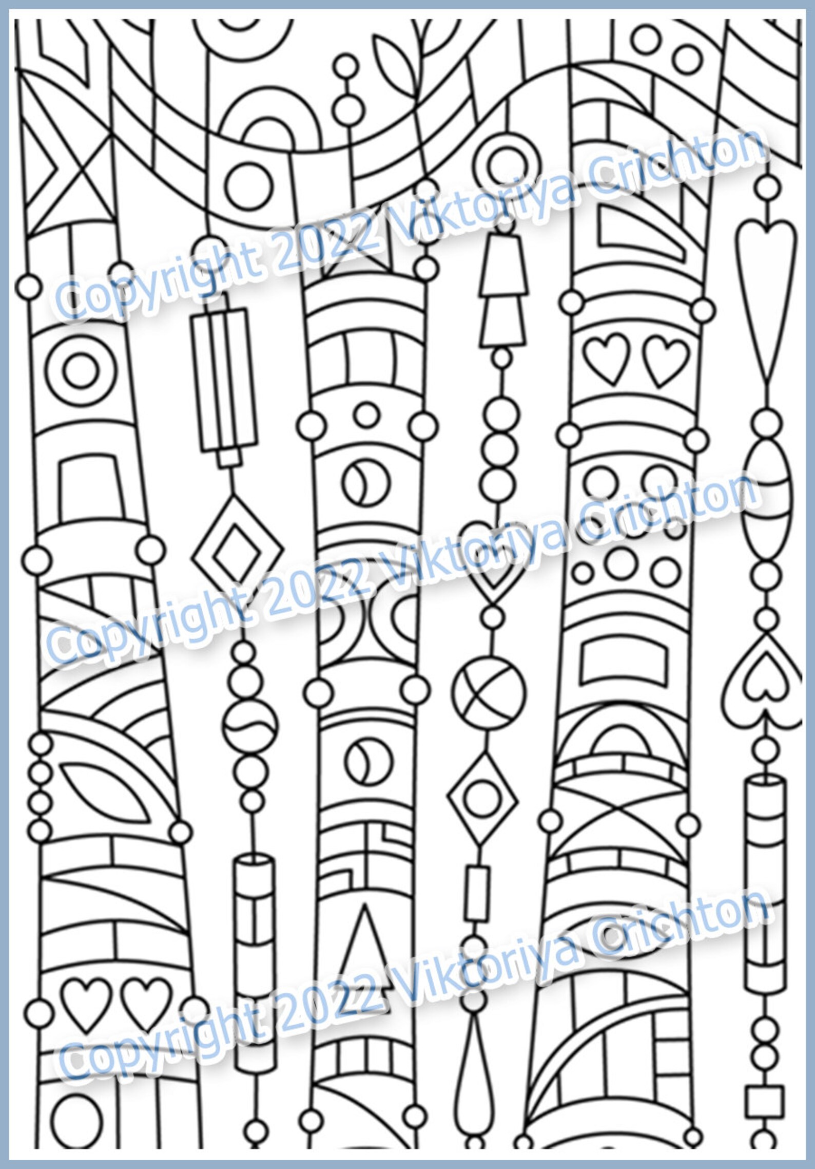 Coloring Page 44, Zen Dangles. Zentangle Coloring Antistress, a ...
