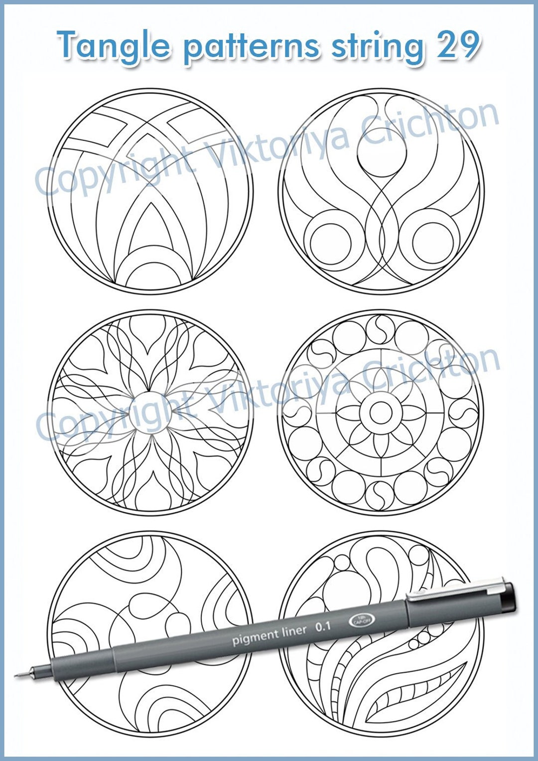 Strings for Drawing Zentangles_29. Zentangle Circle Starter Pages ...