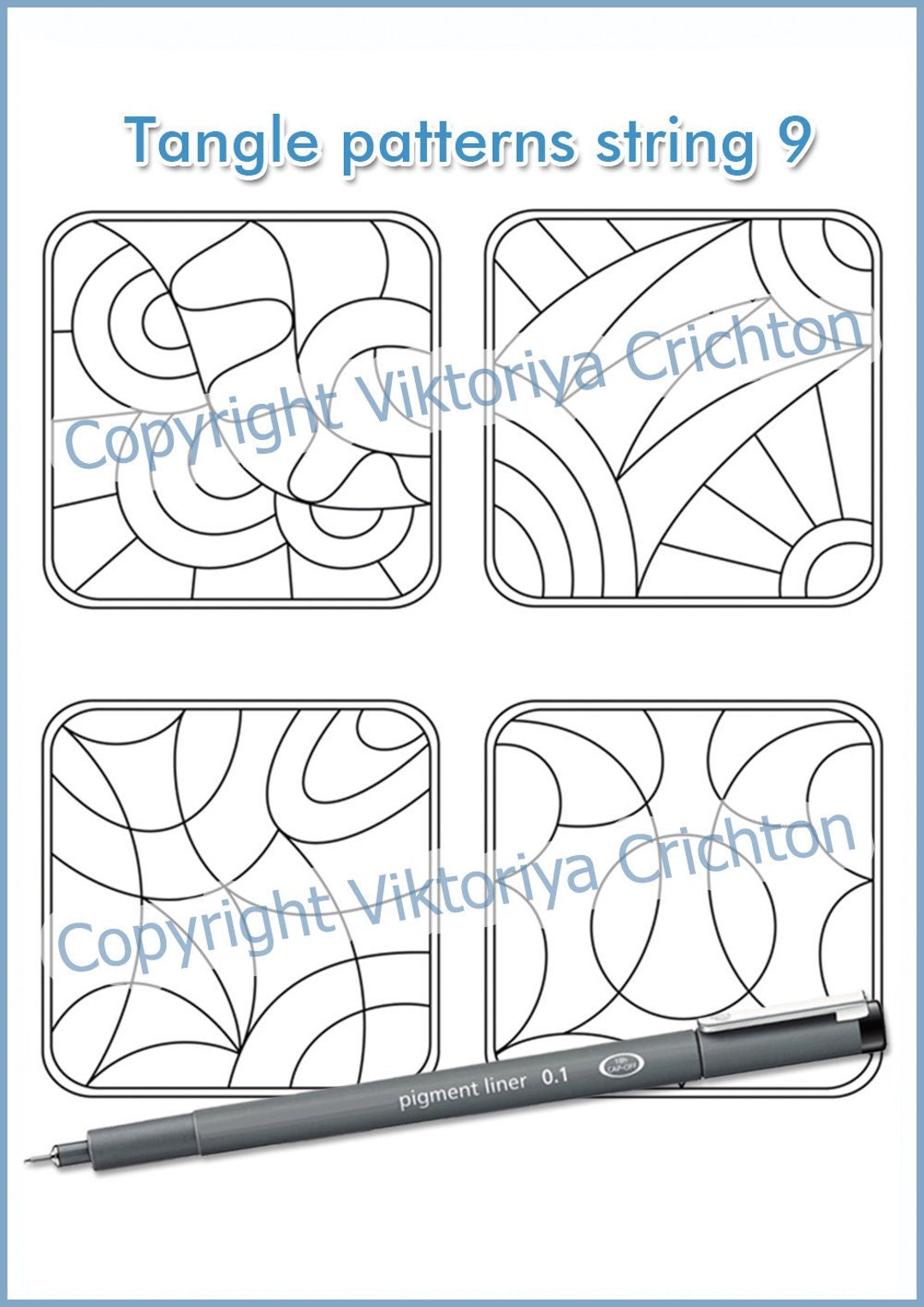 Zentangles Strings for Drawing Patterns 9. Tangle Pattern Printable ...