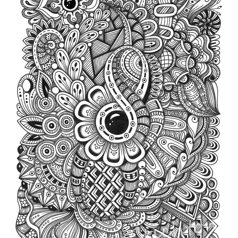 Zentangle Print - Etsy