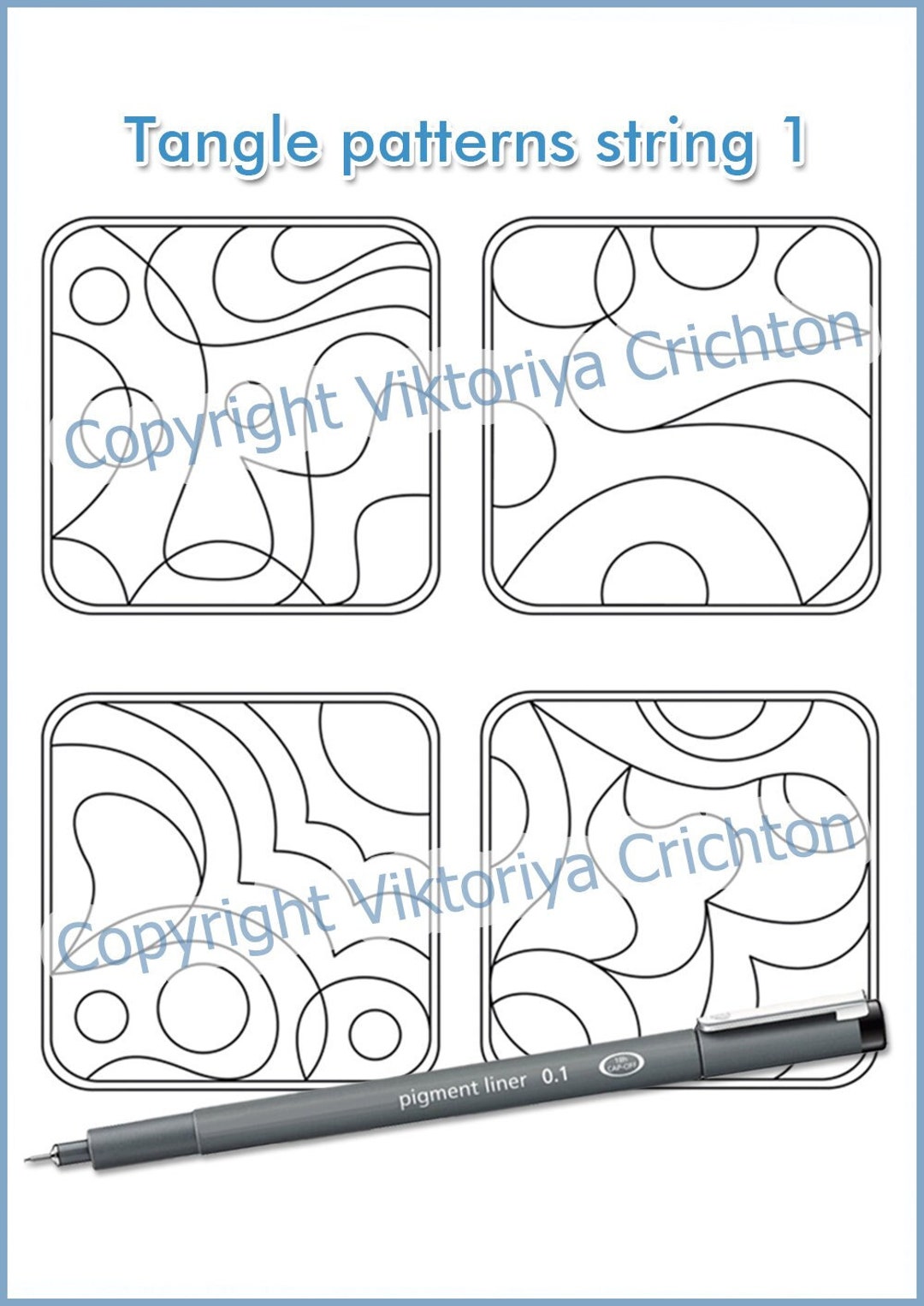 Strings 1 for Drawing Zentangles. Tangle Pattern Printable String, PDF and JPEG, String Art ...