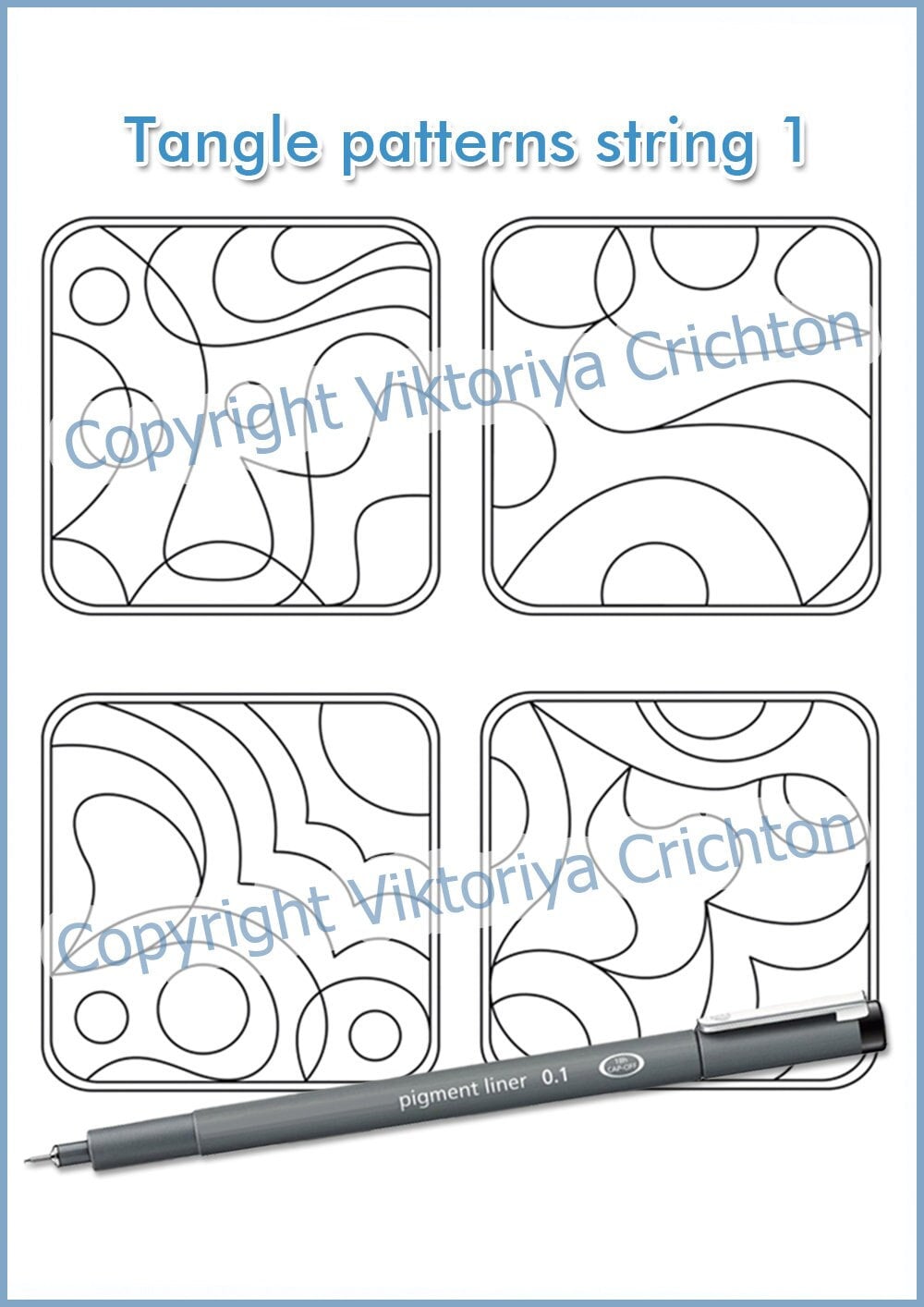 Strings 1 for Drawing Zentangles. Tangle Pattern Printable String, PDF and JPEG, String Art ...