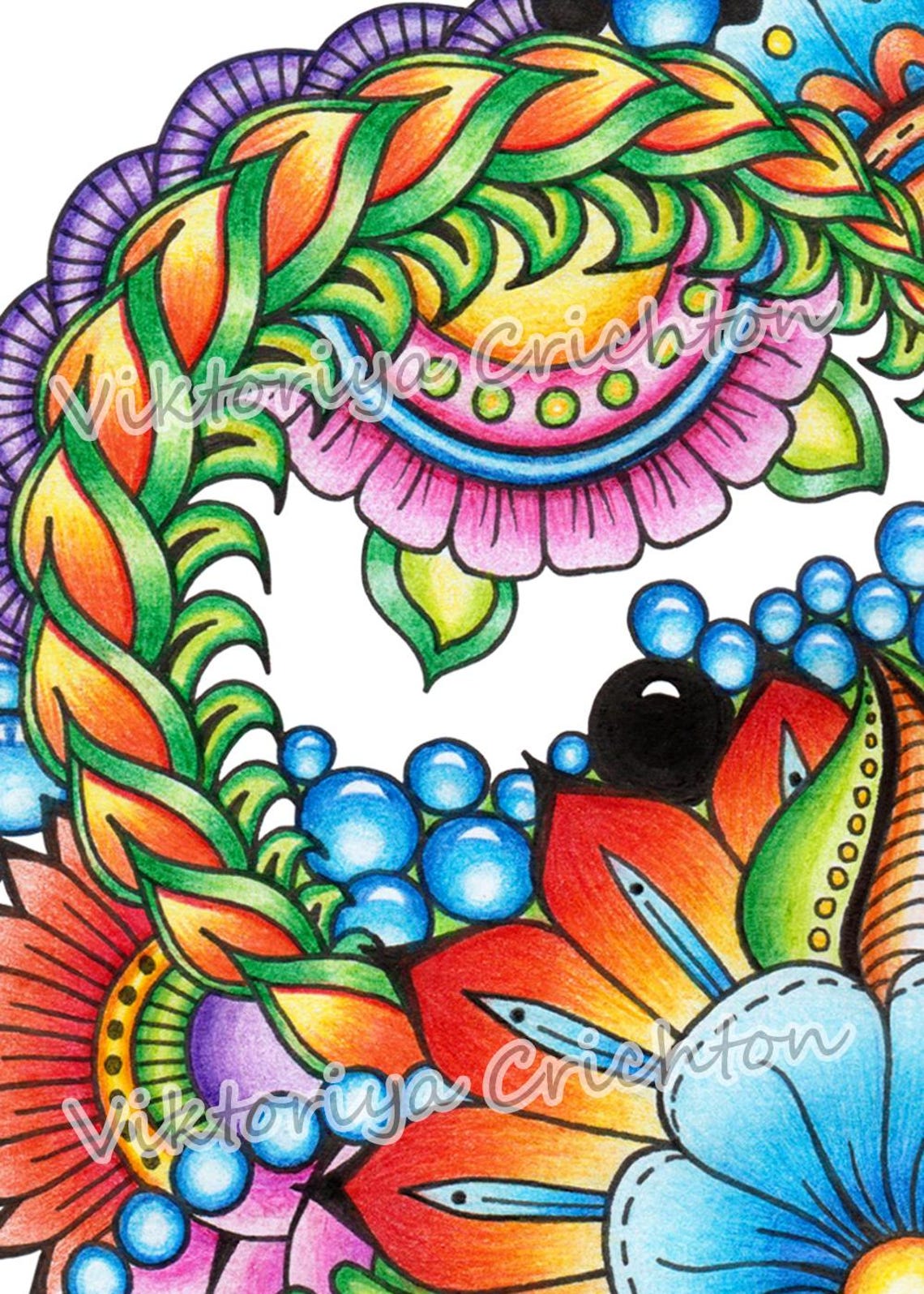 Magic Zentangle Flowers (zendoodle)_34. Abstract Drawing in Zenart ...
