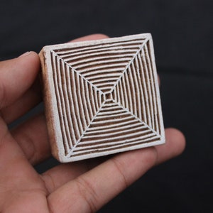 Square Block Print Stamp Hand Carved Wood Block Stamp Celtic Wood Block ...