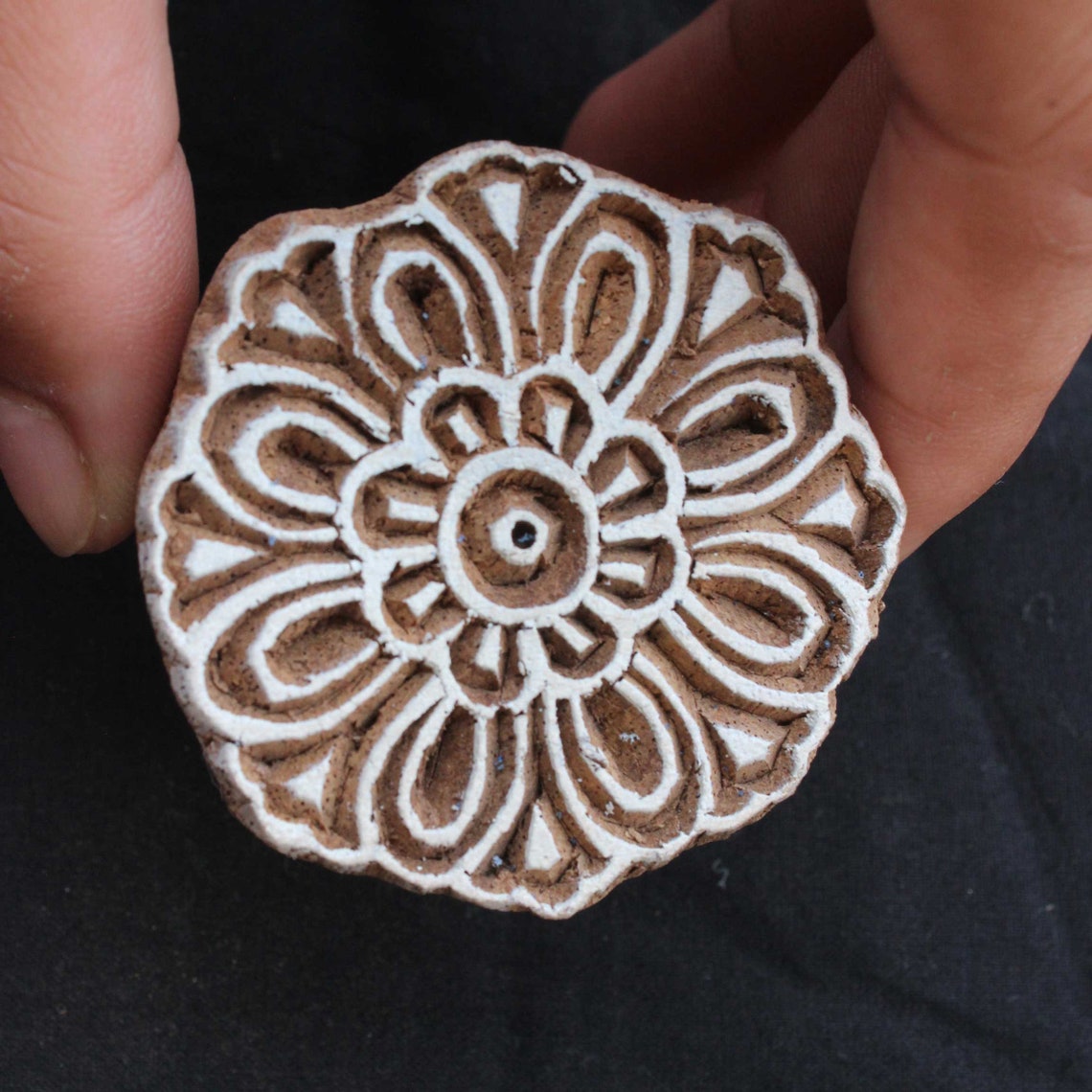 Floral Fabric Print Stamp Hand Carved Fabric Stamp Flower | Etsy
