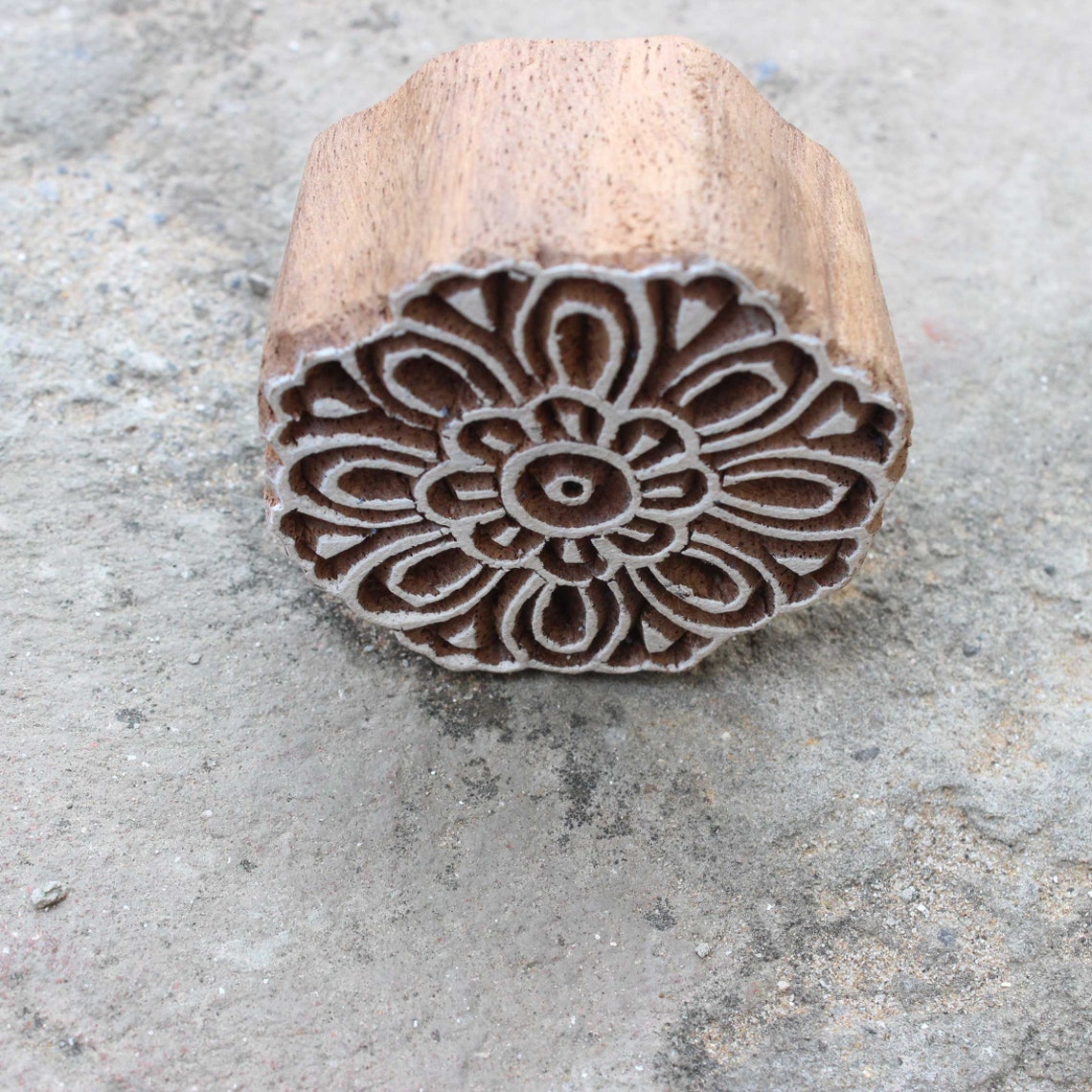 Floral Fabric Print Stamp Hand Carved Fabric Stamp Flower | Etsy