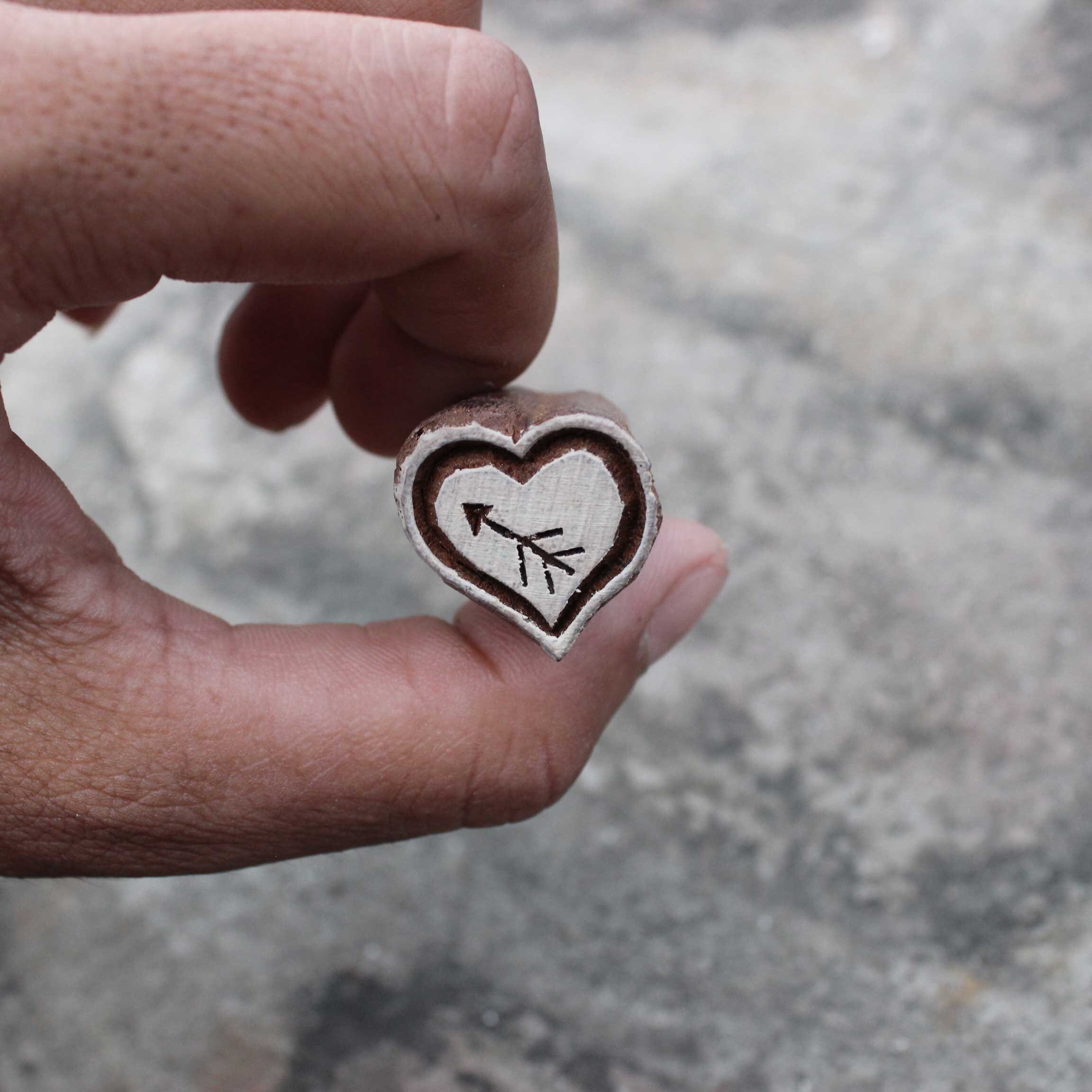 Heart Block Stamp Hand Carved Wooden Stamp Love Stamp Carve - Etsy