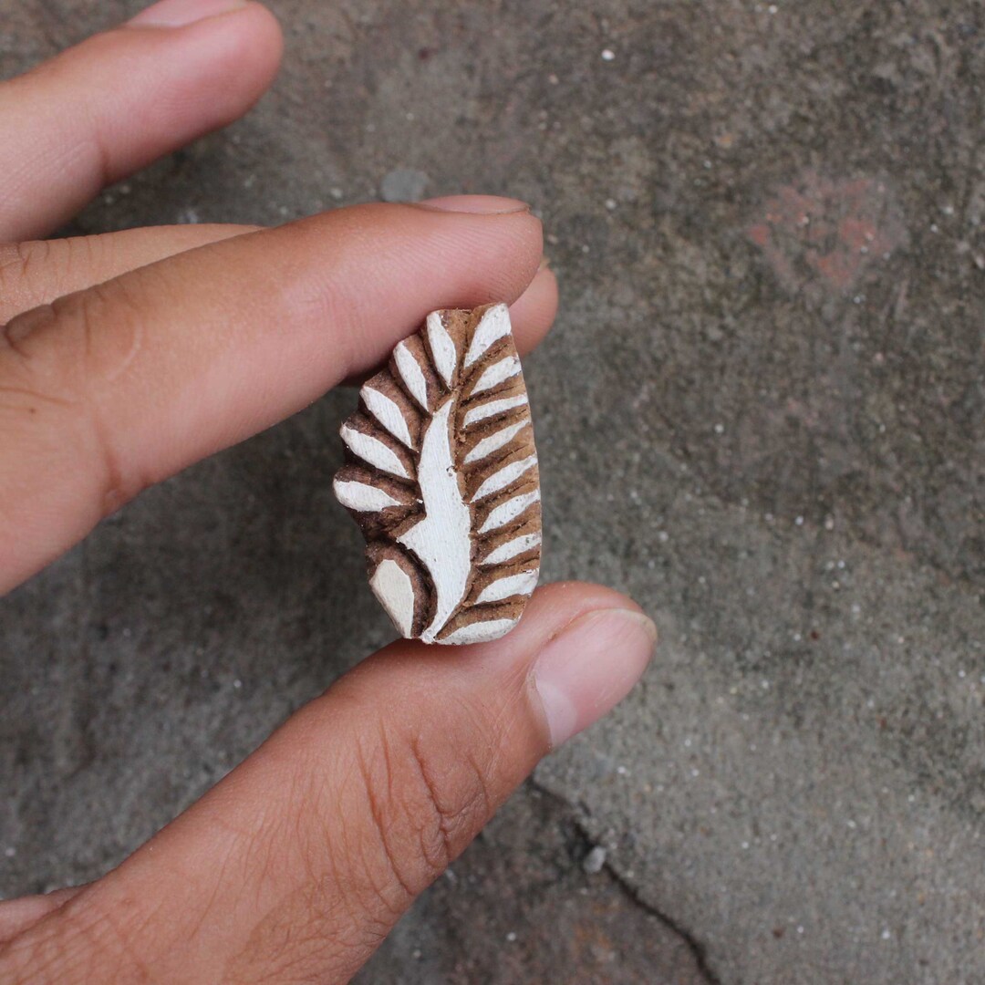 Floral Wood Block Print Stamp Fern Block Print Stamp Hand Carved Wooden ...