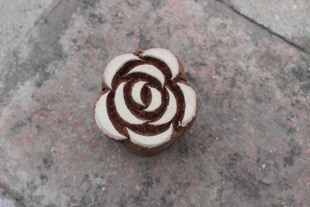 Rose Block Print Stamp Hand Carved Wooden Stamp Wood Block Stamp Carve ...