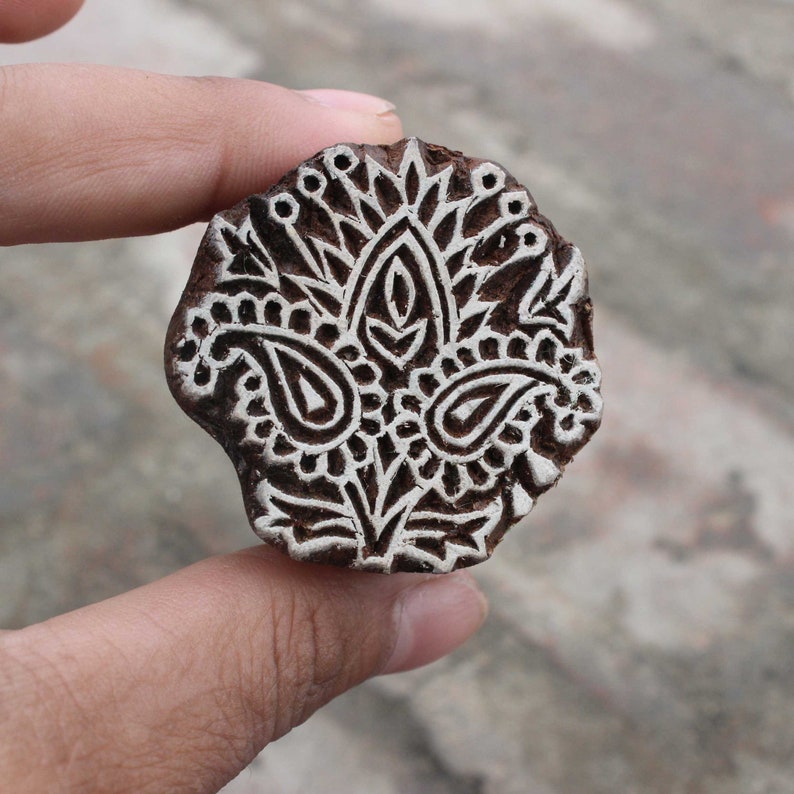 Floral Block Print Stamp, Indian Wood Fabric Stamp - Etsy