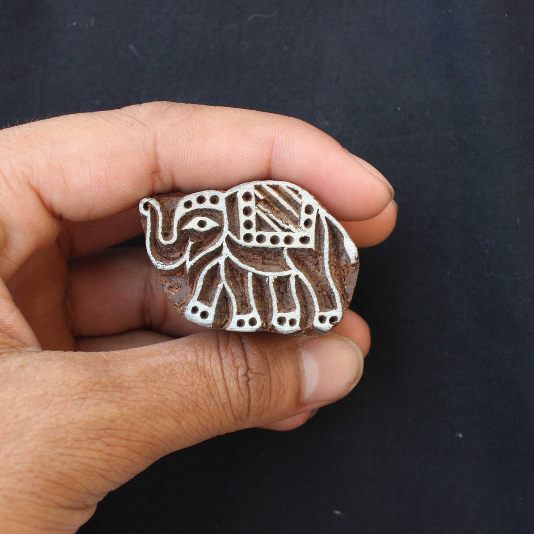 Elephant Stamp Carve Block Fabric Stamp Animal Stamp Indian Textile ...
