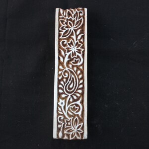 Floral Border Fabric Stamp Flower Border Wood Block Stamp Hand Carved ...
