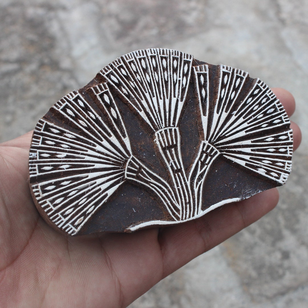 Plants Hand Carved Stamp Tree Wood Block Stamp Wooden Stamp Indian ...