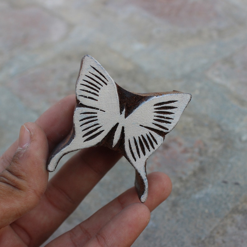 Insect Block Print Stamp Indian Fabric Stamp Butterfly Fabric Stamp ...