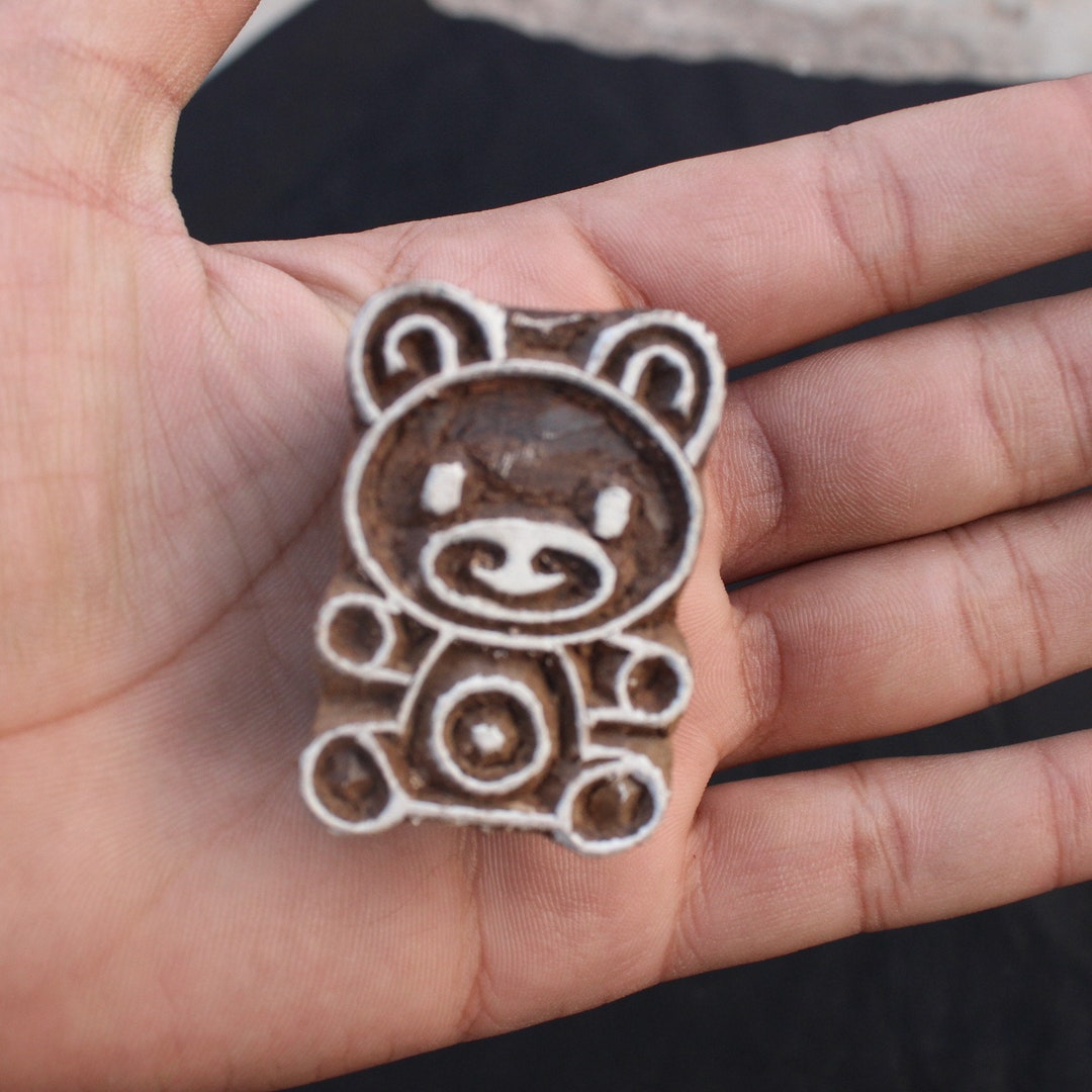Small Teddy Bear Block Printing Stamps-animal Soap Stamp Logo, Small ...