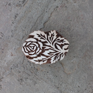 Rose Wood Block Stamp Indian Fabric Stamp Flower Wood Block Stamp ...