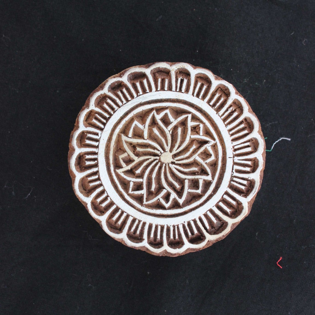 Lotus Block Print Stamp Carve Wood Block Print Stamp Mandala Block ...