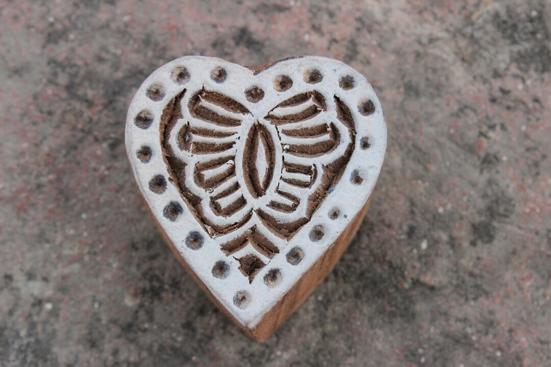 Love Block Print Stempel Handgeschnitzt Holz Block Druck Stempel Herz ...