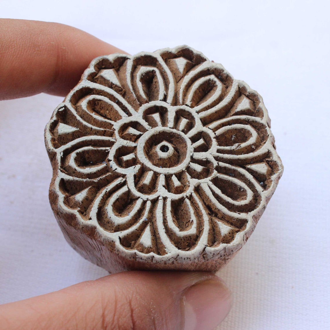 Floral Fabric Print Stamp Hand Carved Fabric Stamp Flower | Etsy