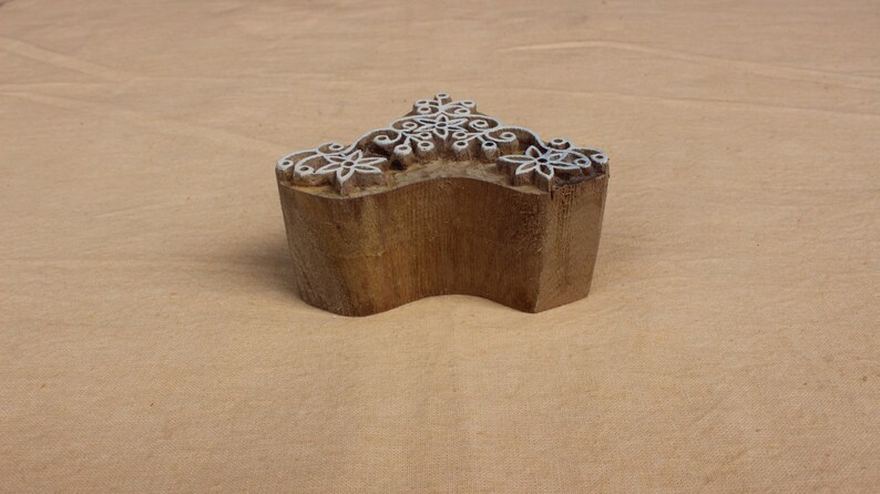 Corner Fabric Stamp Floral Block Print Stamp Carve Block Wood Block ...