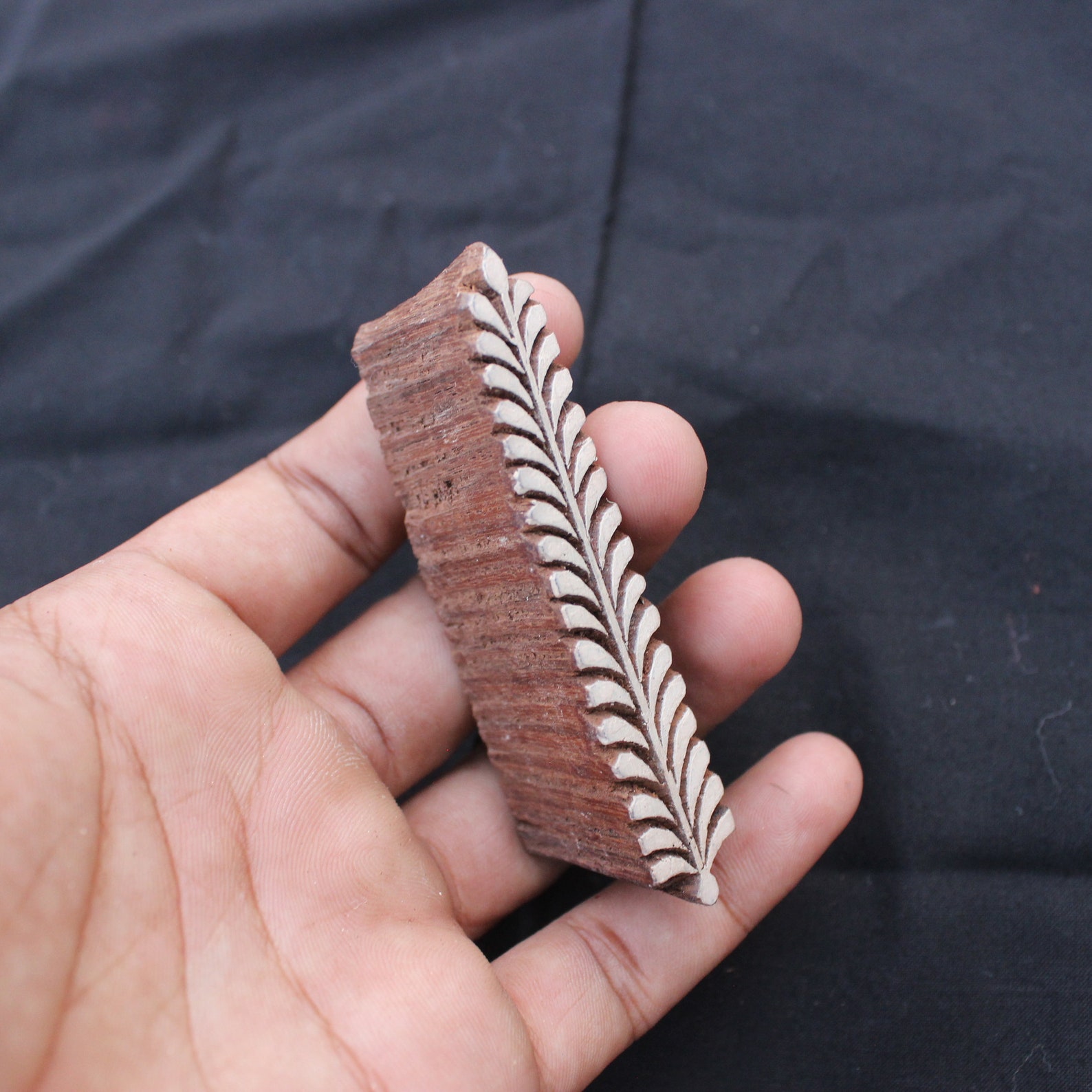 Leaves Block Print Stamp Carve Wooden Stamp Fern Fabric Stamp - Etsy