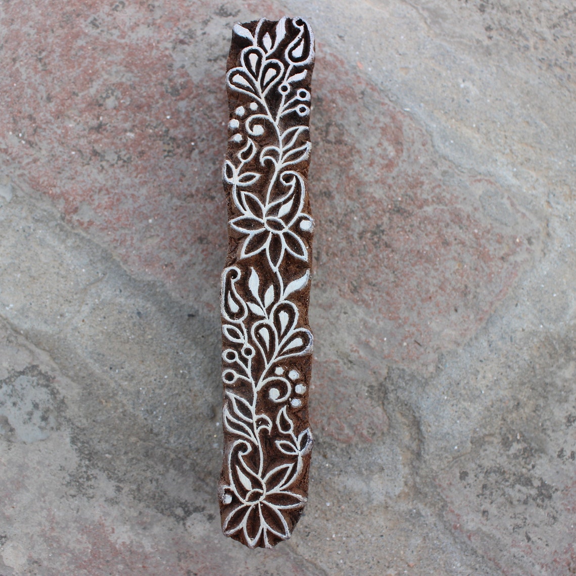 Floral Border Stamp Flower Border Fabric Stamp Indian Wood | Etsy