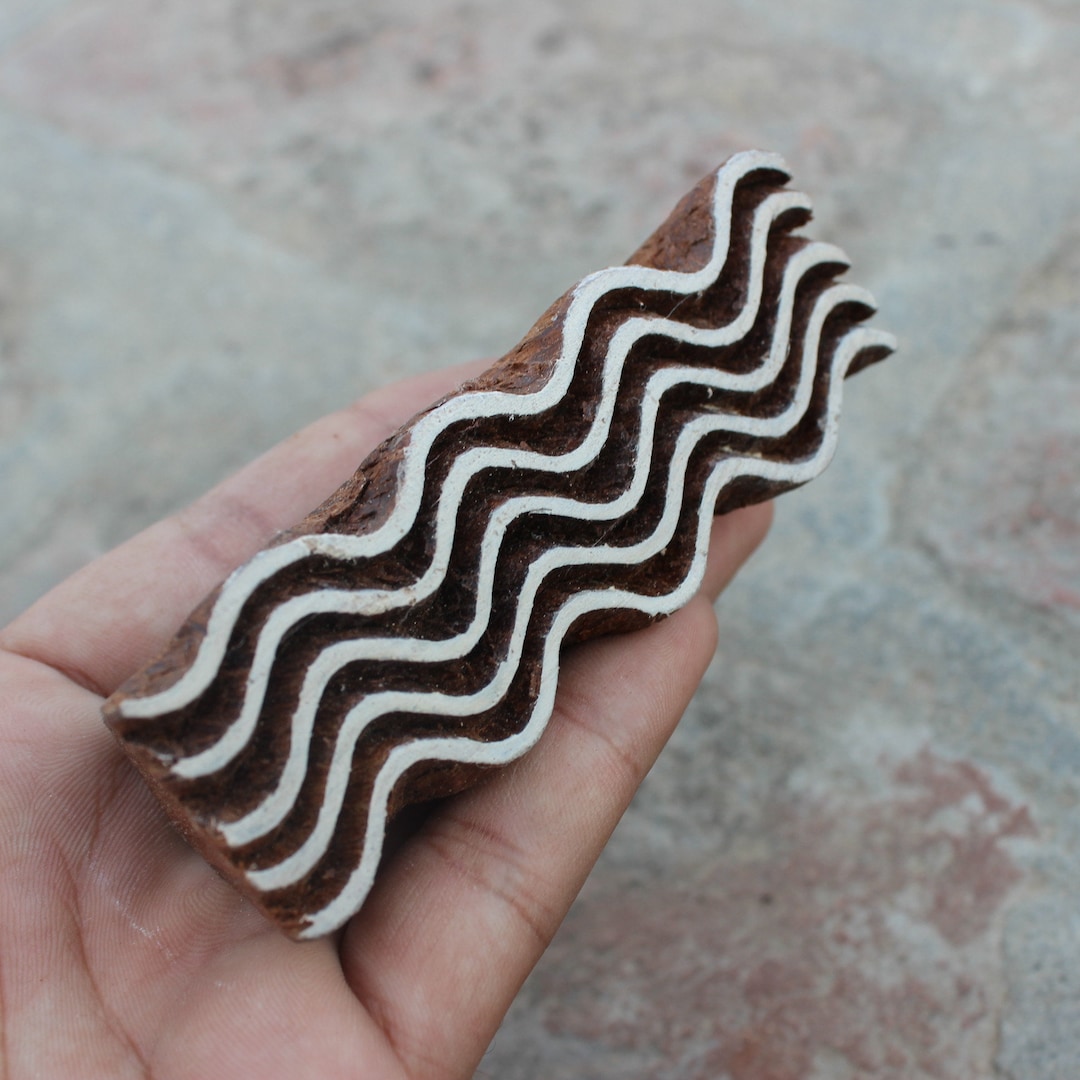 Sea Waves Wood Block Stamp Carve Block Print Stamp Ocean Block Stamp ...