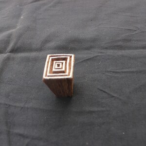 Small Square Hand Carve Stamp-geometric Logo Wooden Printing Block ...