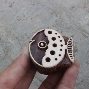 Fish Block Print Stamp Hand Carved Block Print Stamp Aquatic Block ...
