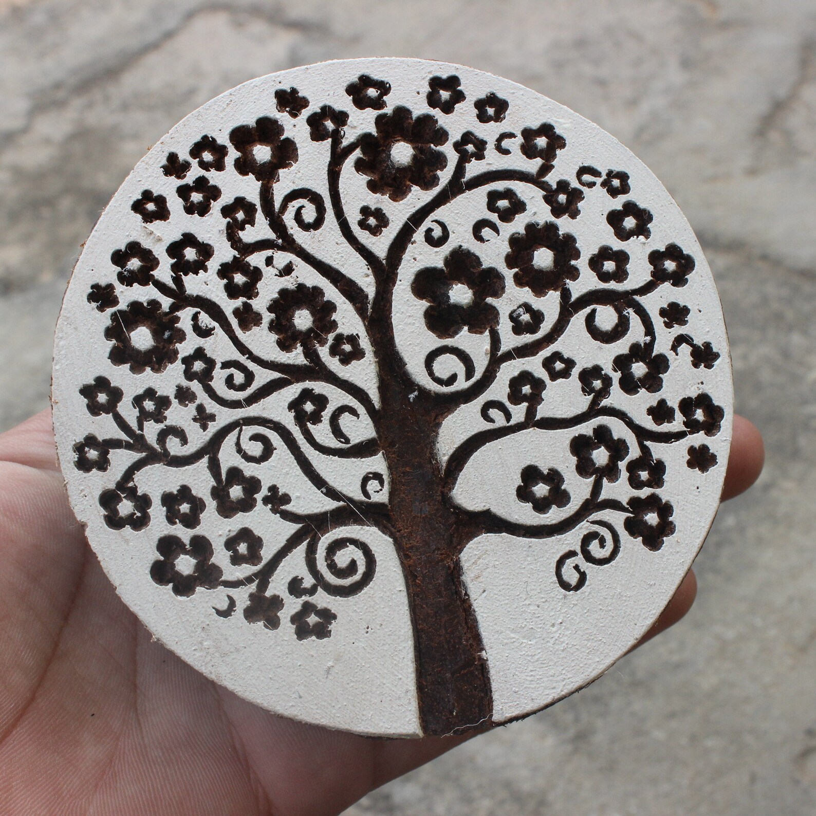 Tree of Life Wood Block Print Stamp Hand Carved Stamp Tree Block Print ...