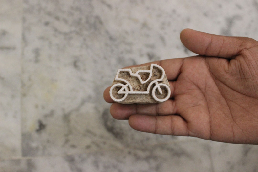 Bike Fabric Stamp Carve Block Wood Block Stamp Vehicle Wood Block Stamp ...