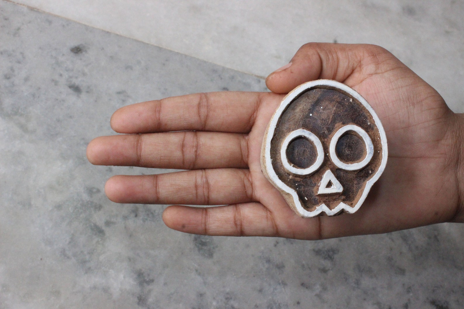 Sello de calavera hecho a mano, impresión textil - Etsy México