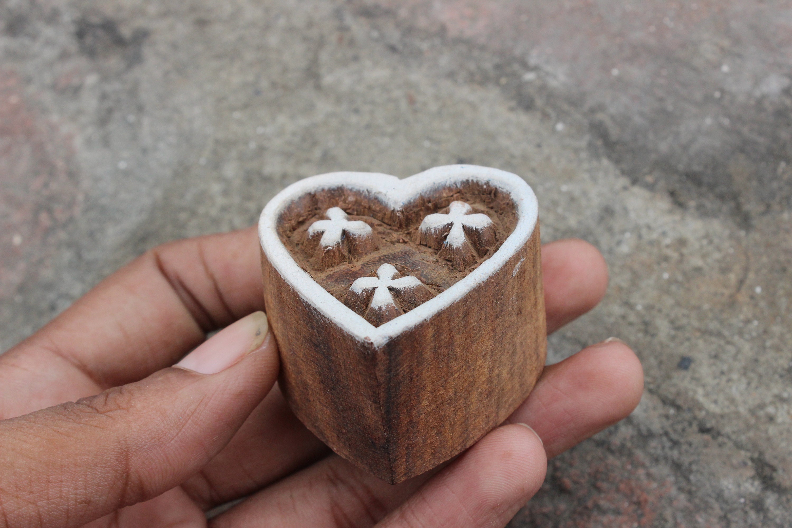Heart Fabric Block Print Stamp Love Block Print Stamp Hand Carved Block ...
