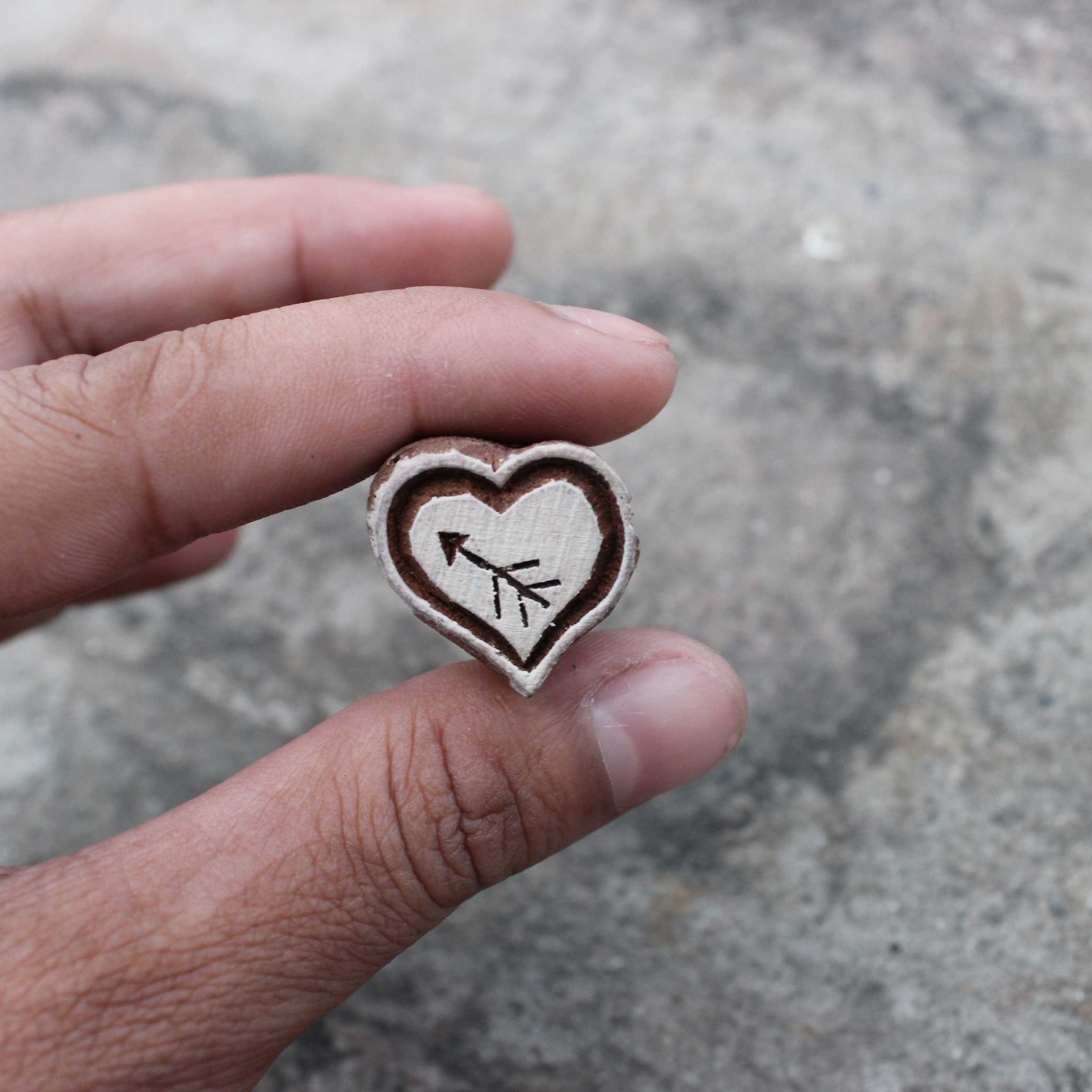 Heart Block Stamp Hand Carved Wooden Stamp Love Stamp Carve - Etsy