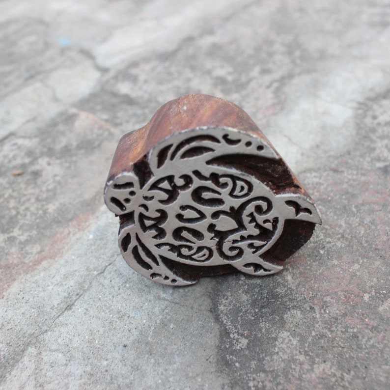 Tortoise Block Print Stamp, Indian Wood Stamp, Fabric Printing - Etsy