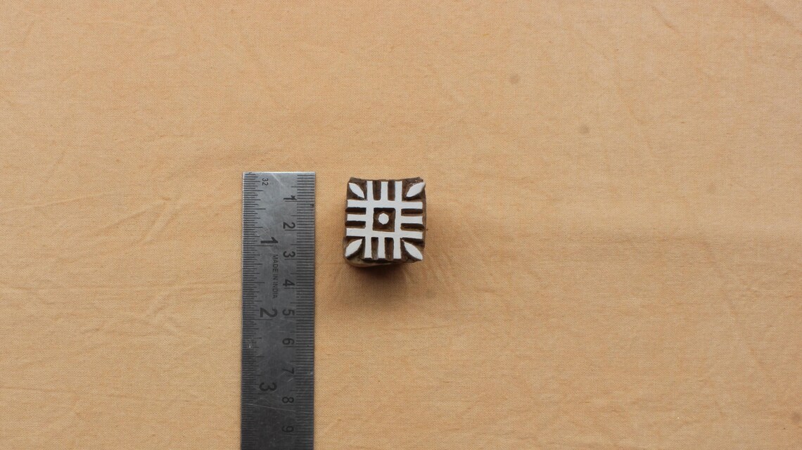 Geometric Block Print Stamp Square Block Print Stamp Hand Carved Fabric ...